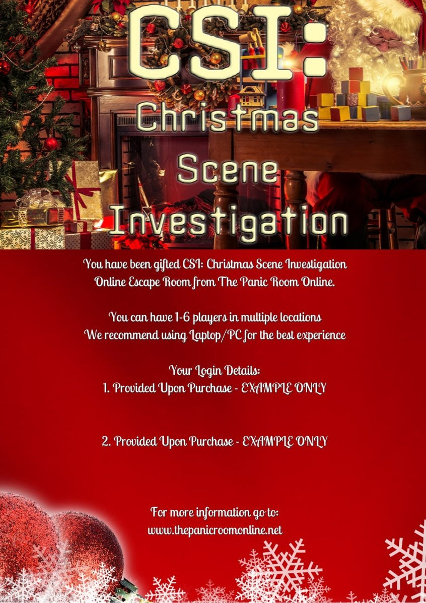 CSI: Christmas Scene Investigation Online Escape Experience — The Panic ...