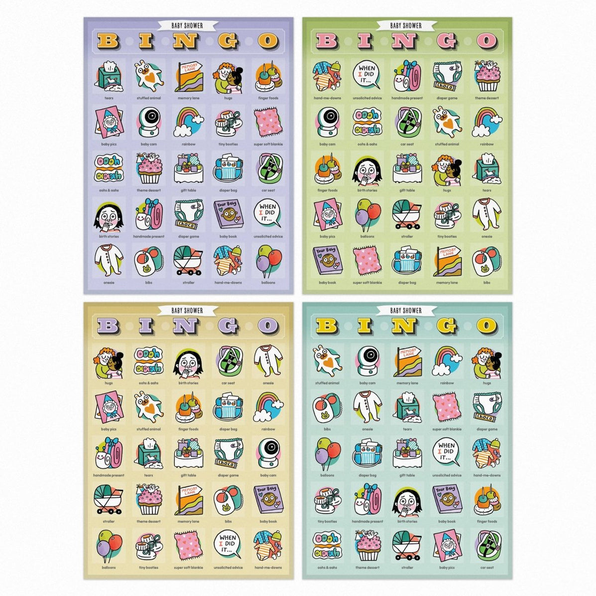 Knock Knock Baby Shower Bingo, 12 Reusable Cards for WFH Cal — The ...